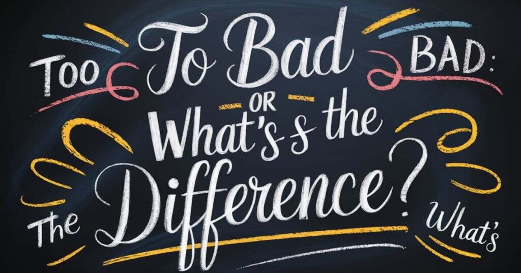 To Bad Or Too Bad: What's The Difference?