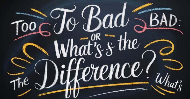 To Bad Or Too Bad: What's The Difference?